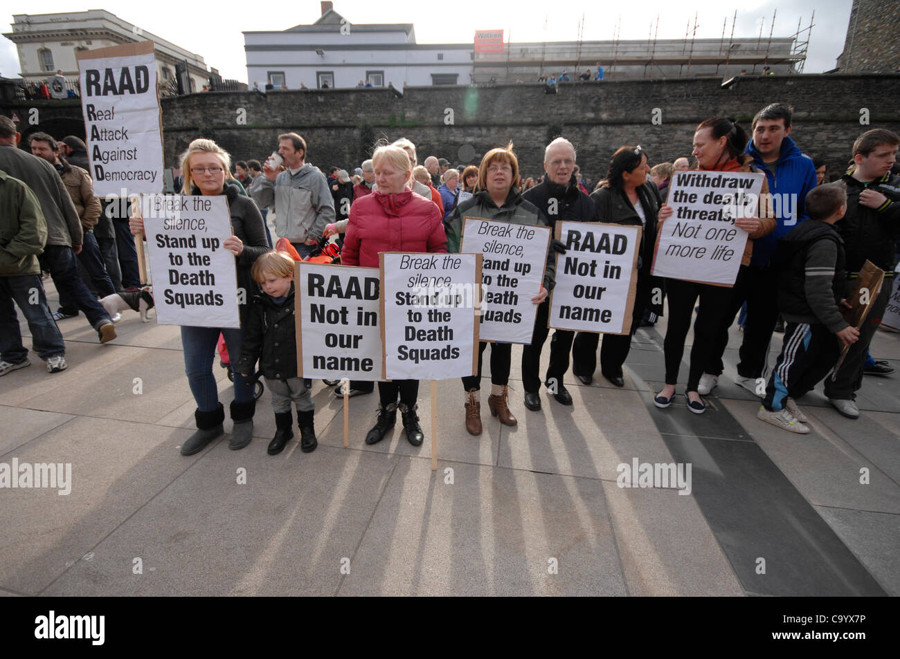 10 March 2012 - Londonderry, Northern Ireland, UK - Protesters attend a ...