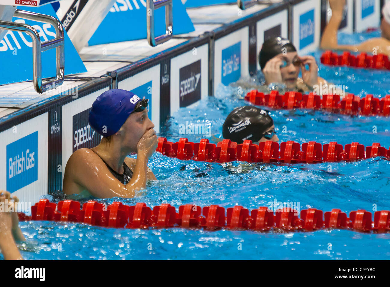 Francesca Halsall celebrating after setting the fastest time in the ...