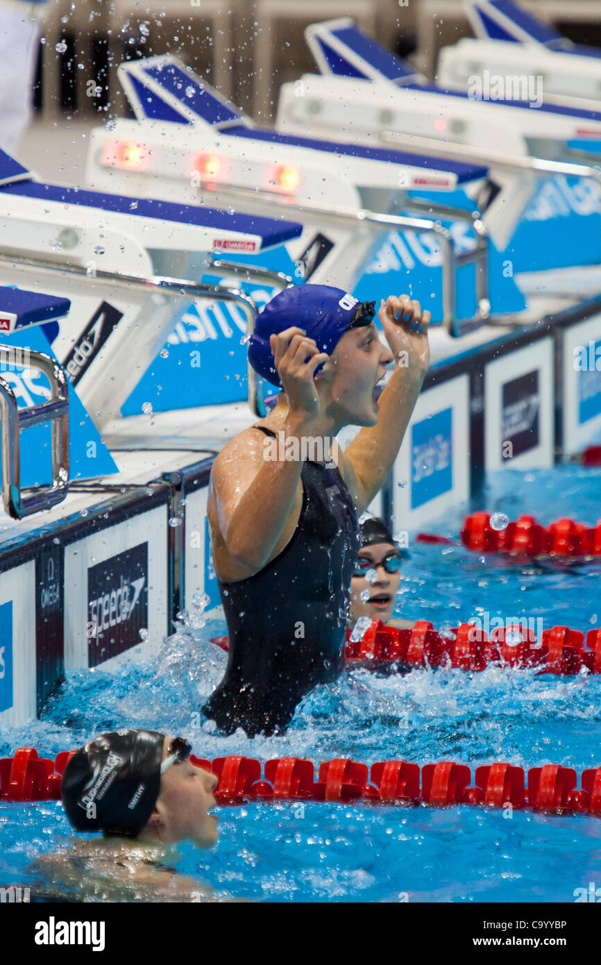 Francesca Halsall celebrating after setting the fastest time in the ...