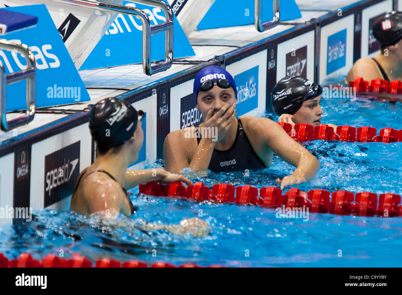 Francesca Halsall celebrating after setting the fastest time in the ...