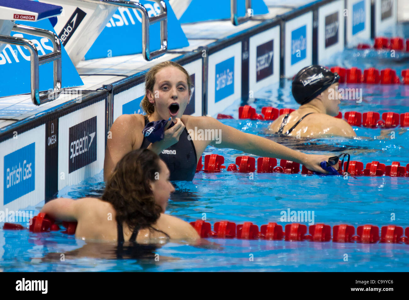 Francesca Halsall celebrating after setting the fastest time in the ...