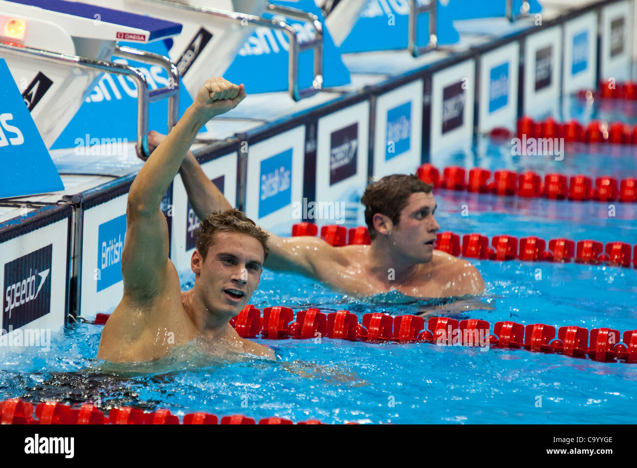 Daniel Fogg celebrating and David Davies behind after finishing 1 & 2 ...
