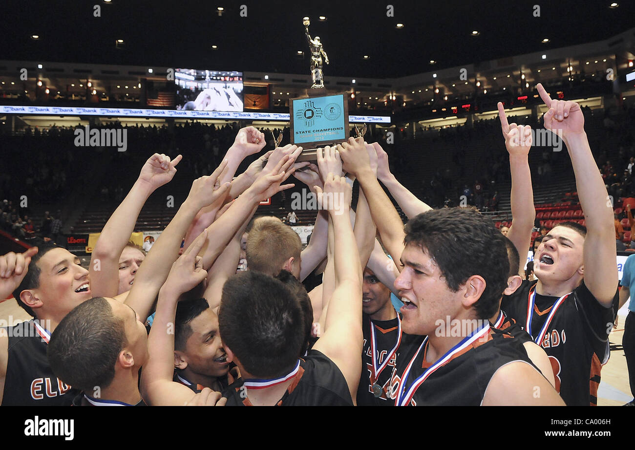 March 10, 2012 - Albuquerque, NM, U.S. - The Eldorado basketball team ...