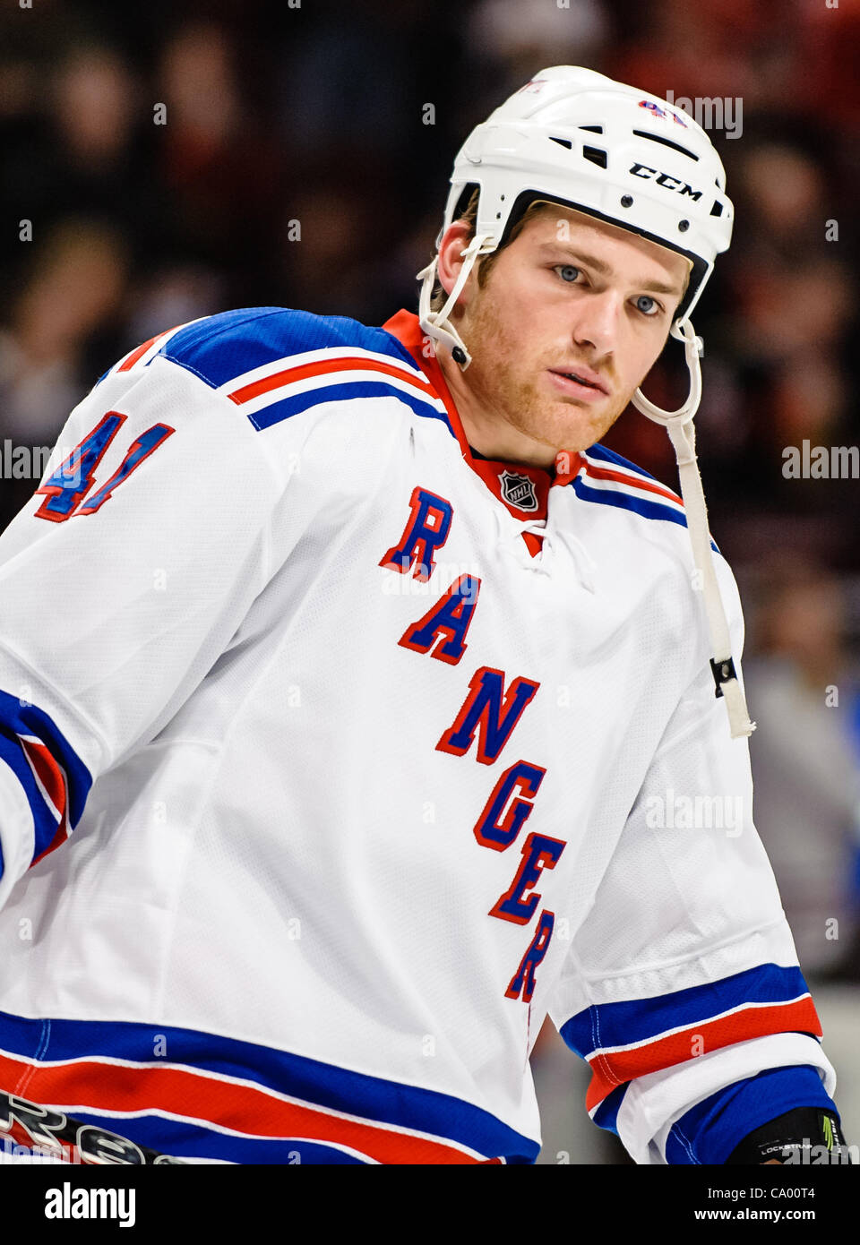 Mar. 09, 2012 - Chicago, Illinois, U.S - New York defenseman Stu Bickel ...