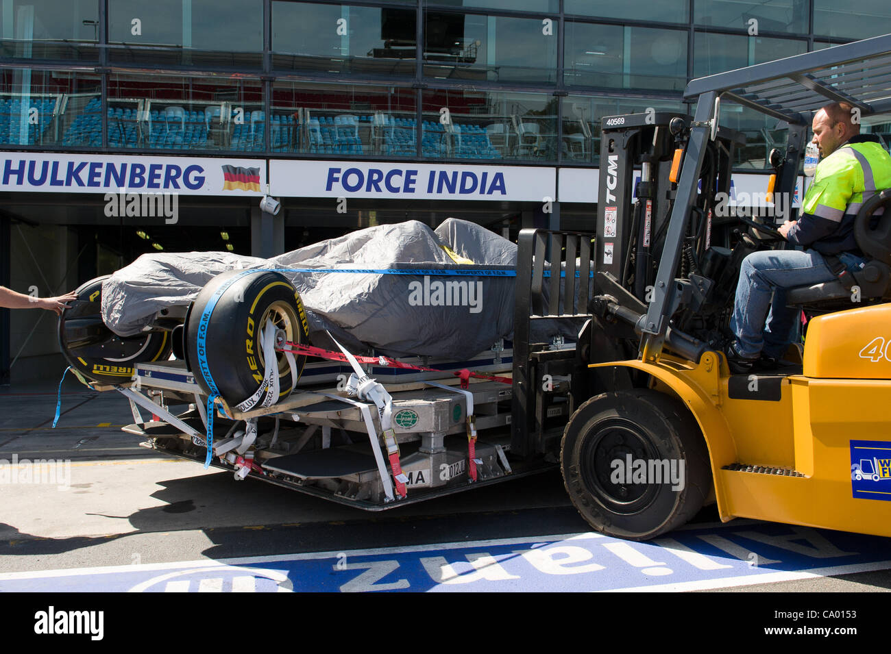 F1 car transporter hi-res stock photography and images - Alamy