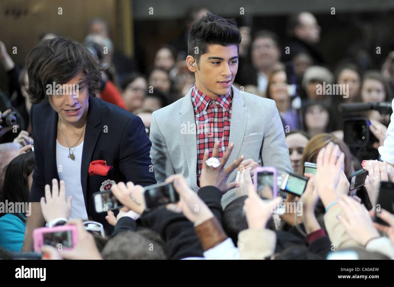 Harry Styles, Zayn Malik at talk show appearance for NBC Today Show ...