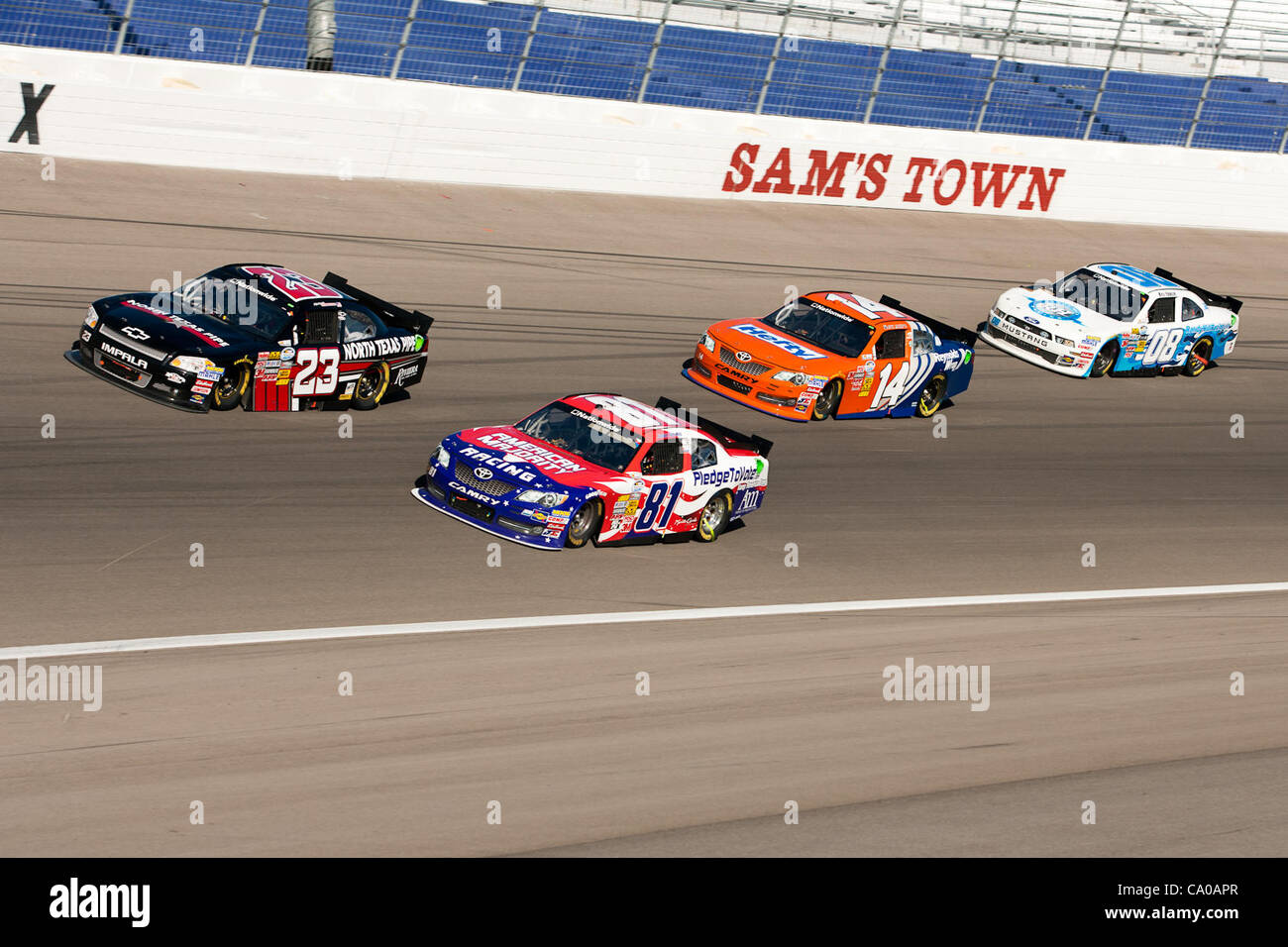 March 10, 2012 - Las Vegas, Nevada, U.S - The big crowd of cars heads ...
