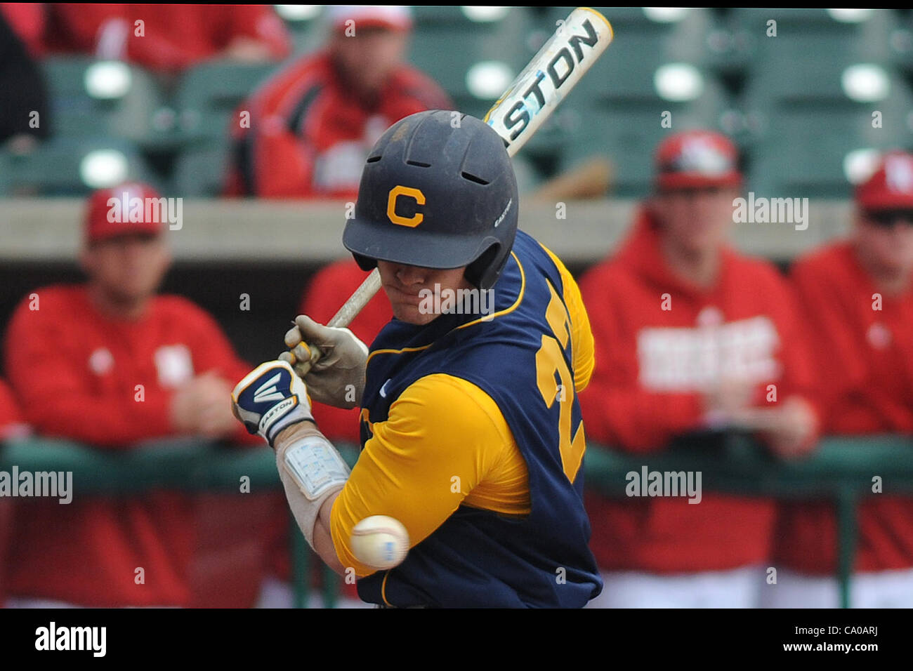 March 12, 2012 - Lincoln, Nebraska, U.S - Cal catcher Chadd Krist (27 ...