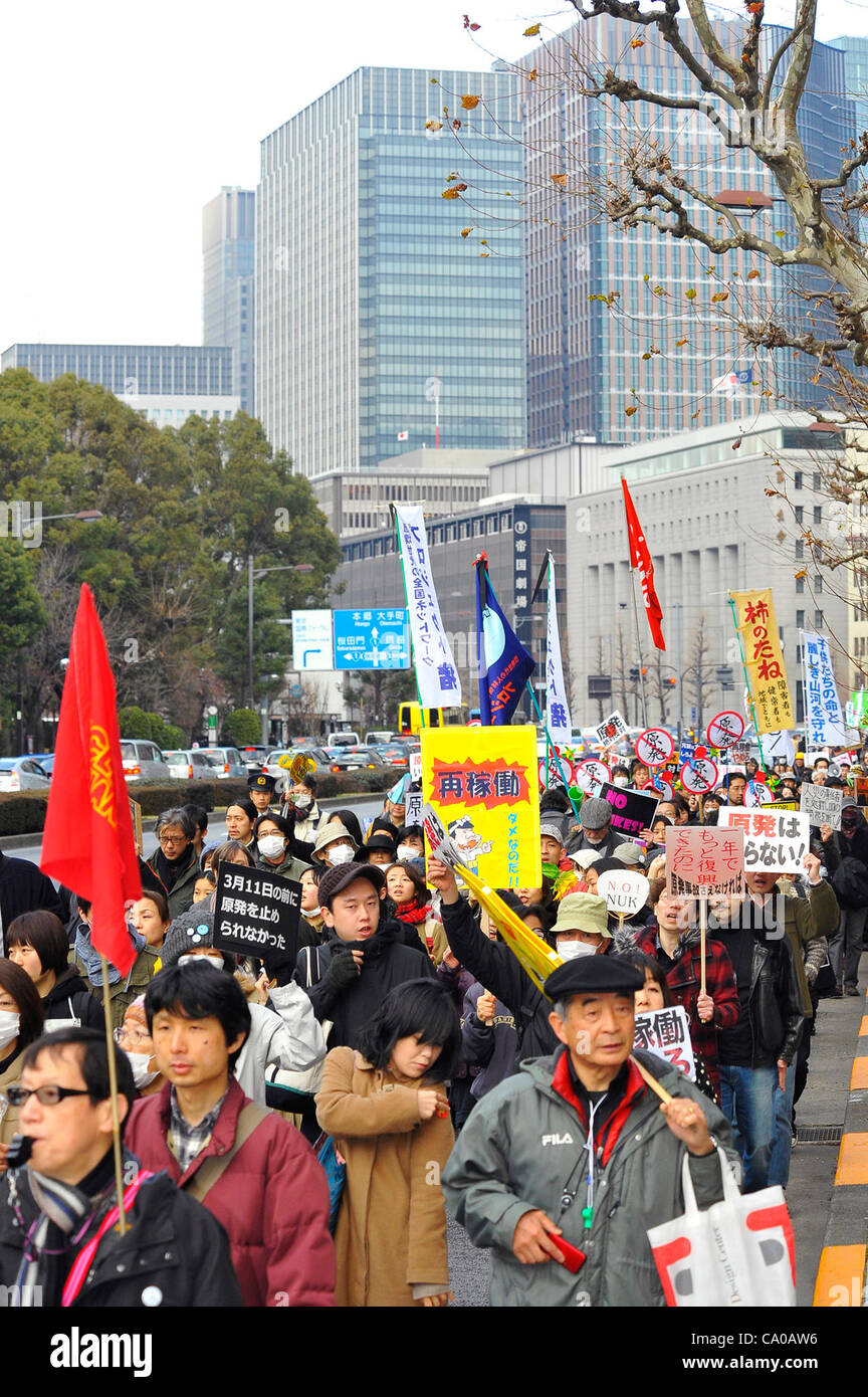 Tokyo, Japan - March 11: Hundreds of thousands of people walked and ...