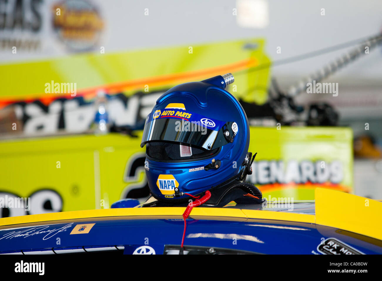 March 10, 2012 - Las Vegas, Nevada, U.S - The helmet of Martin Truex Jr ...