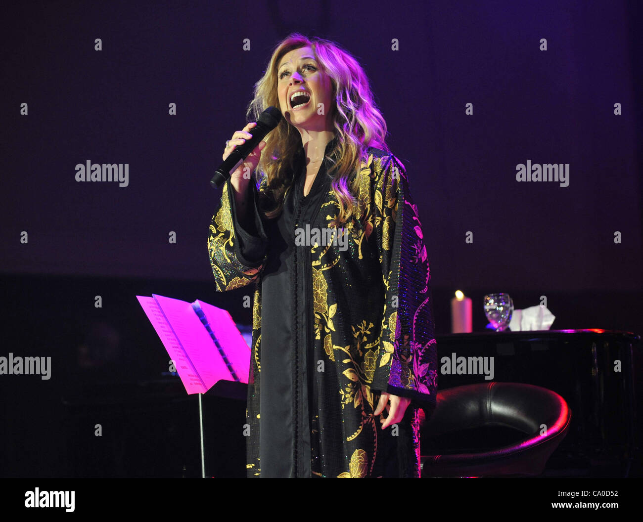 Canadian singer Lara Fabian performs during her concert in Prague ...