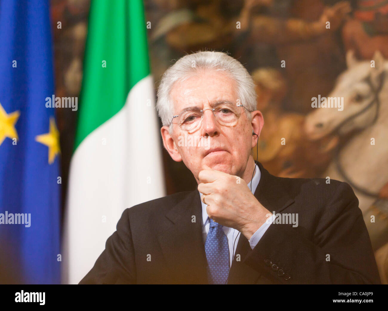 ROME, ITALY. TUESDAY, MARCH 13th 2012. Italian Prime Minister Mario ...