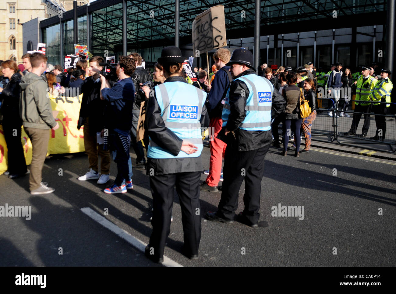 London, UK. 14/03/12. The Met Police's new Protest Liaison Team at a ...