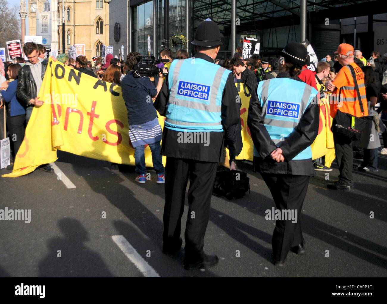 London, UK. 14/03/12. The Met Police's new Protest Liaison Team at a ...