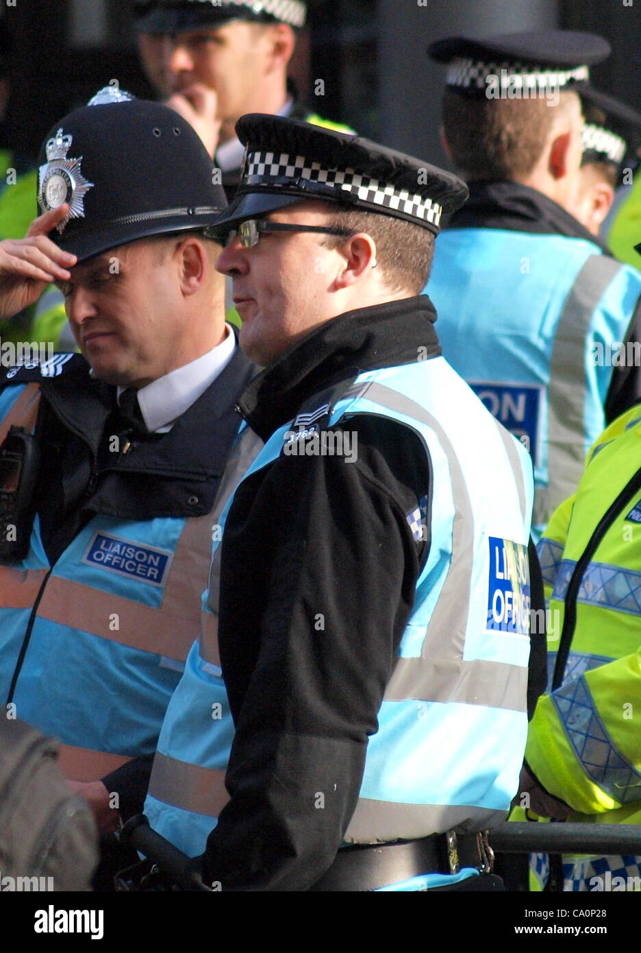 London, UK. 14/03/12. The Met Police's new Protest Liaison Team at a ...