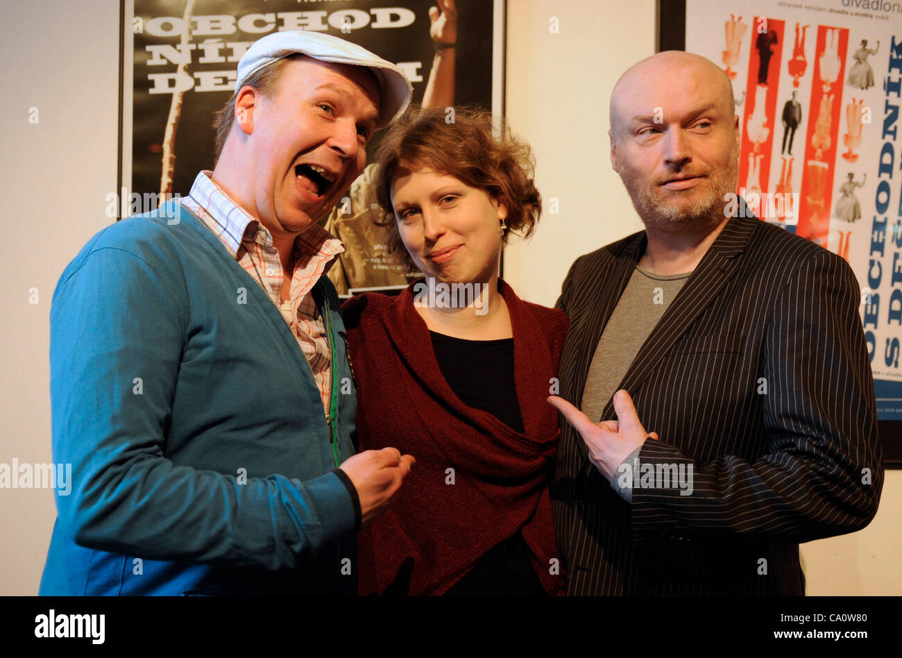 German author David Gieselman (left), director Martina Schlegelova and ...