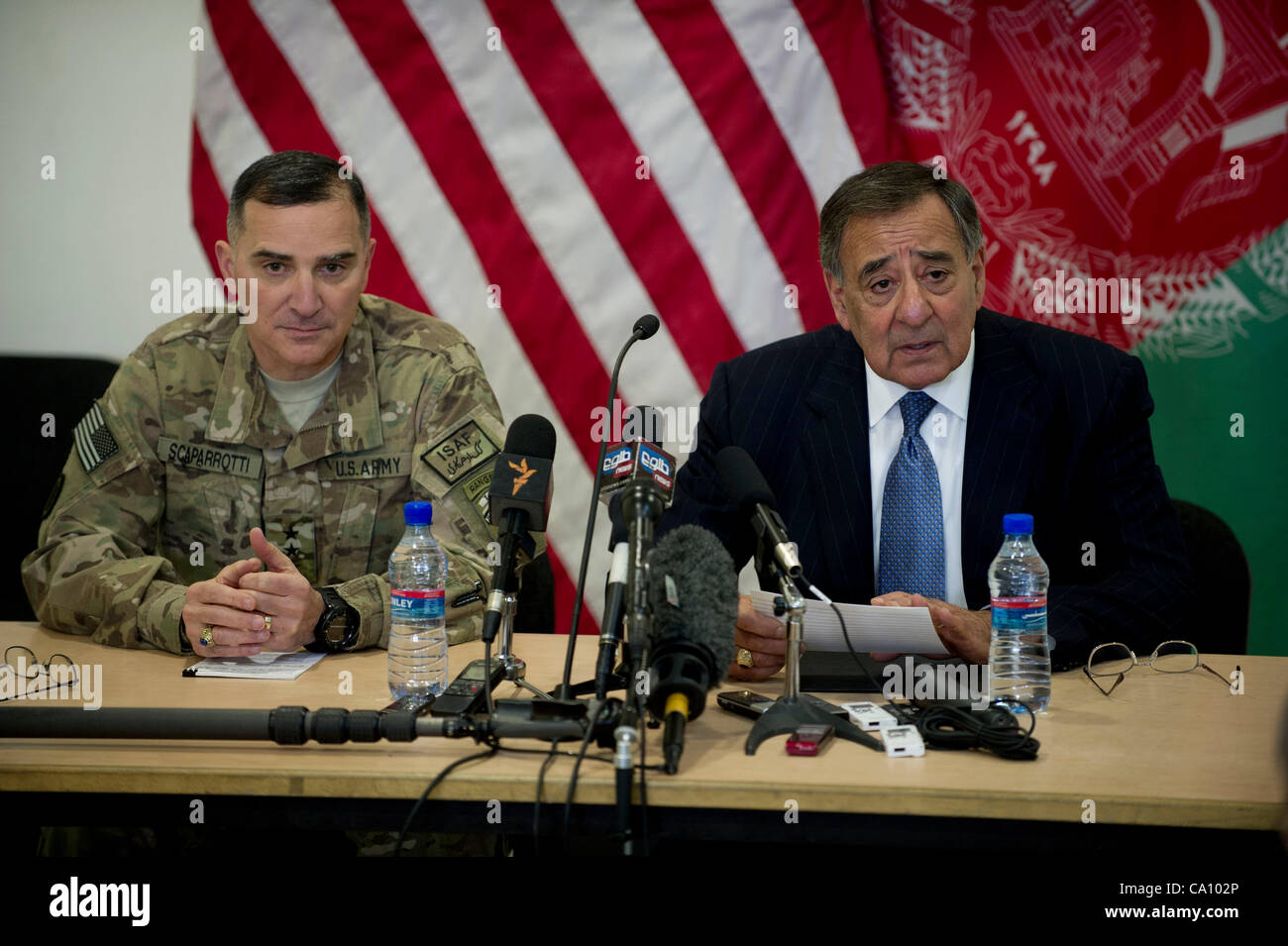 US Defense Secretary Leon Panetta conducts a press conference with Army ...