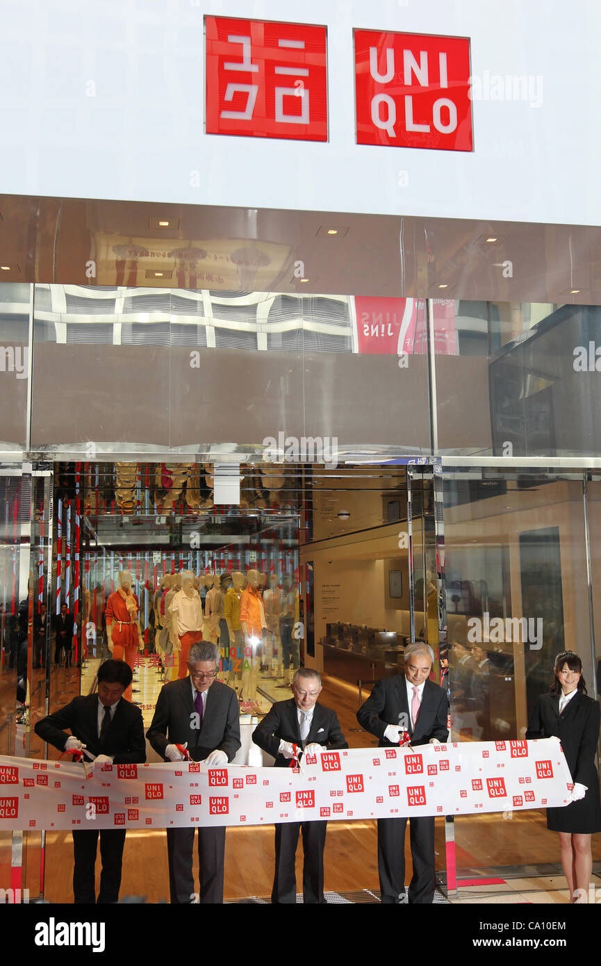 March 16, 2012 - Tokyo, Japan - Tadashi Yanai (C), Chairman, President ...