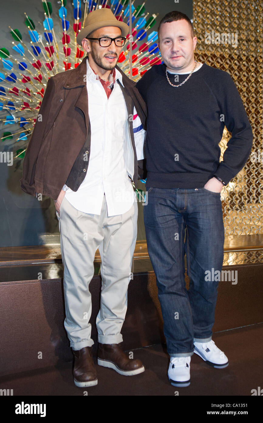 March 16, 2012, Tokyo, Japan - Hidetoshi Nakata (left) and Kim Jones ...