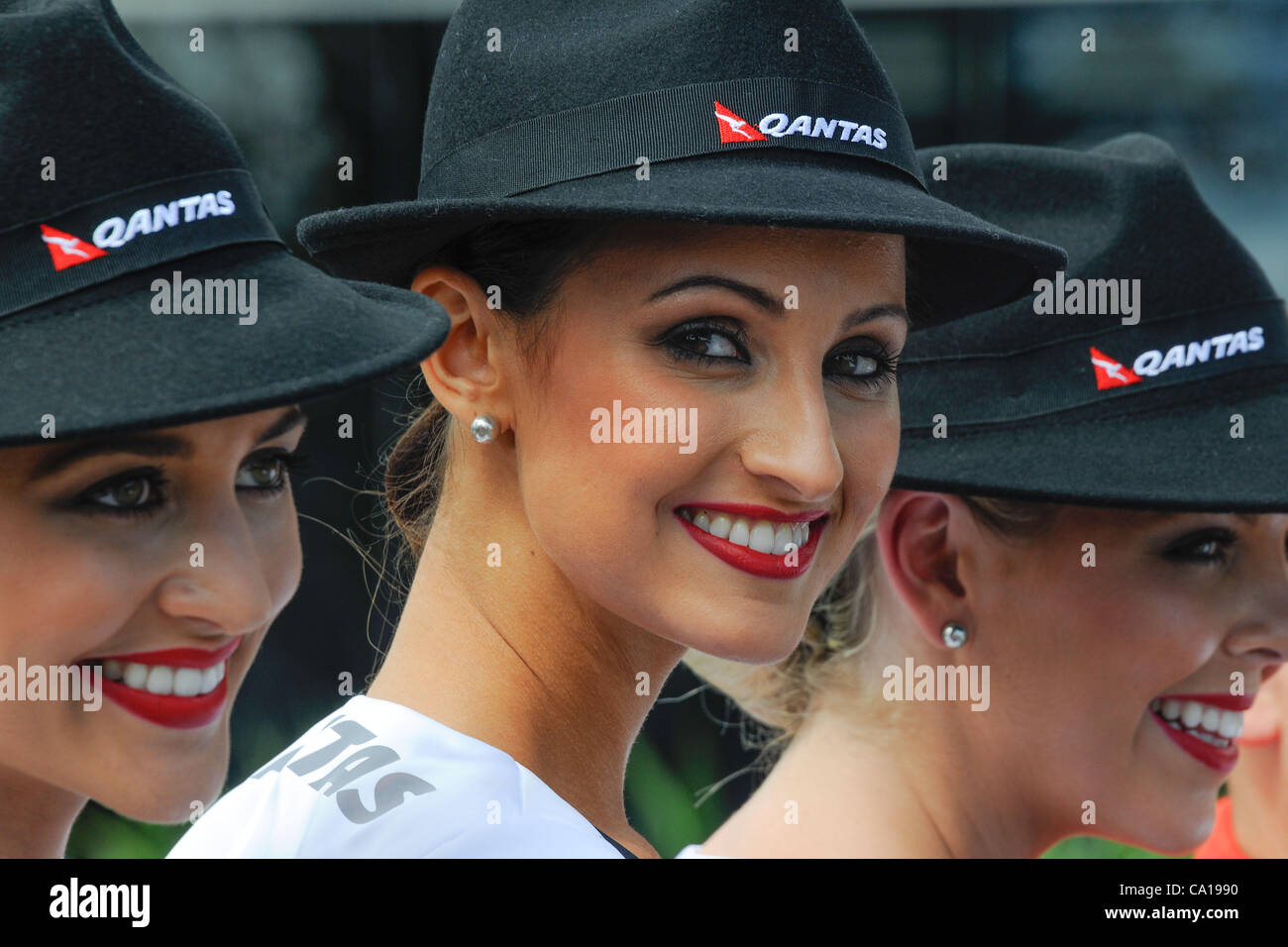 March 18, 2012 - Melbourne, Victoria, Australia - Qantas gird girls ...