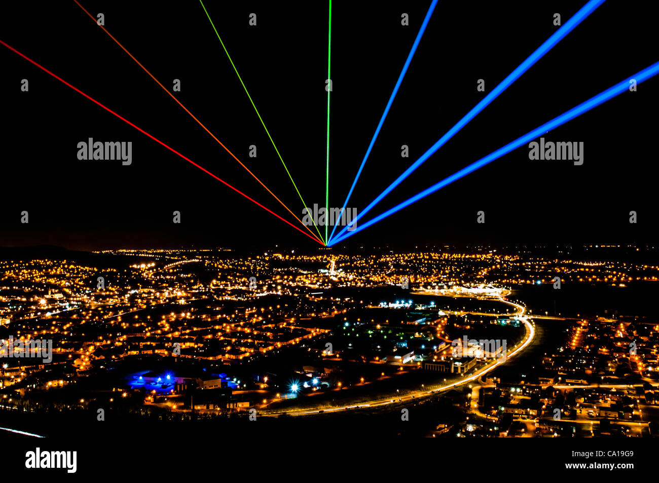 Global rainbow laser light art hi-res stock photography and images - Alamy