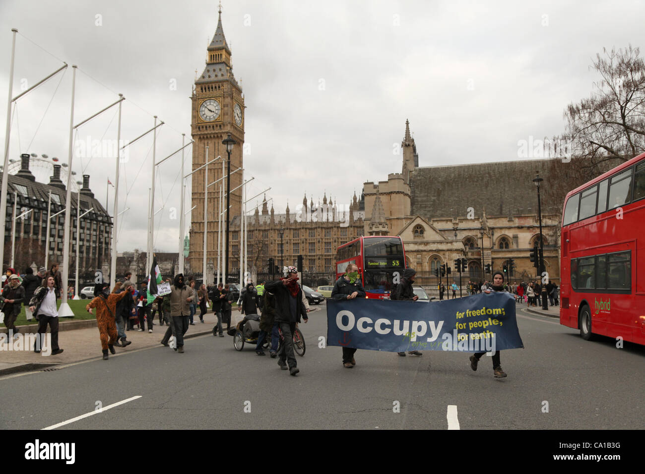 London, UK. 18 Mar, 2012. Members of the Occupy London movement ...