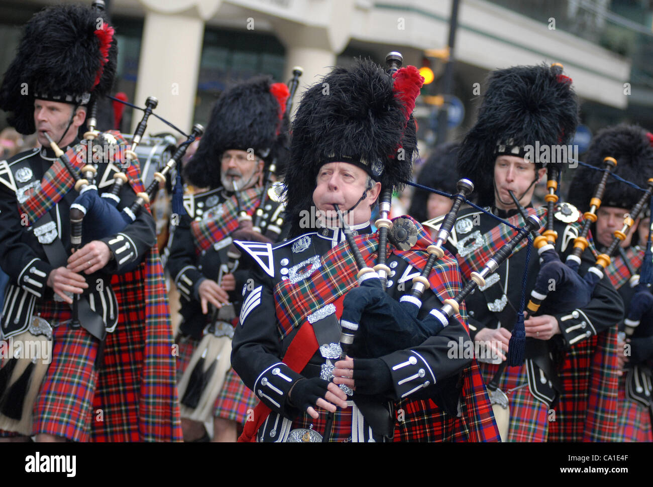 Vancouver Police Pipe Band marched through the streets of Vancouver at ...