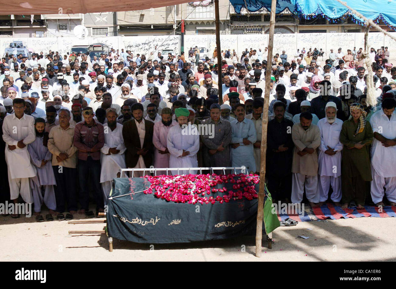 People offer funeral prayer of Abdul Rasheed and his gunman, who were ...