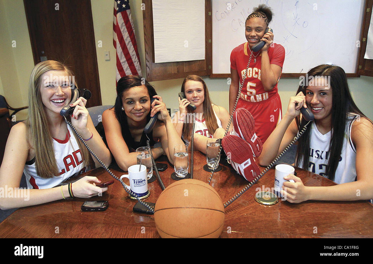 March 7, 2012 - Davenport, Iowa, U.S. - All-Metro girls basketball team ...