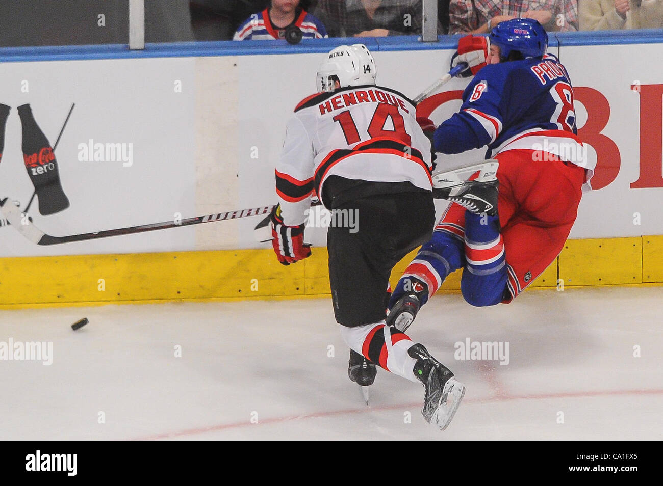 Mar. 19, 2012 - New York, New York, U.S - New Jersey Devils center Adam ...