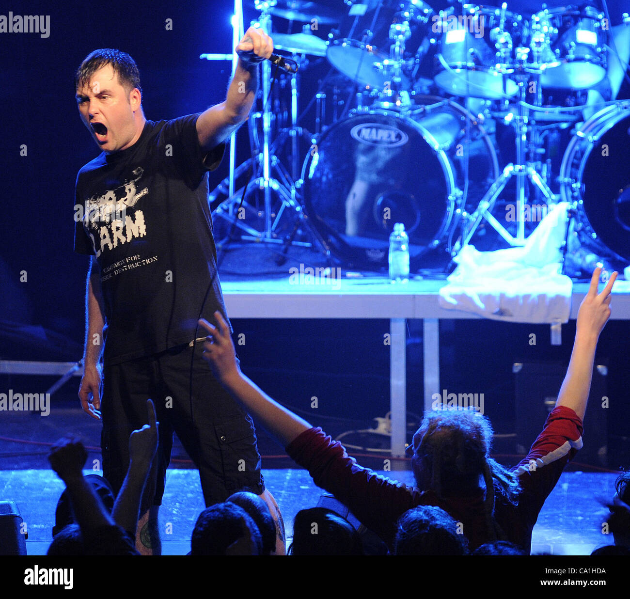 British metal band Napalm Death during its first concert from new tour ...