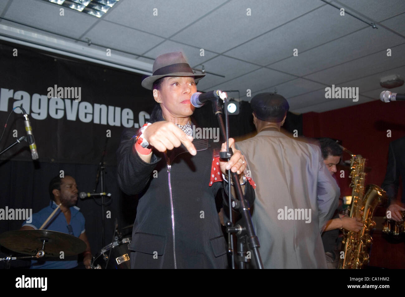 Pauline Black singing with The Selecter at The Garage in Swansea during ...