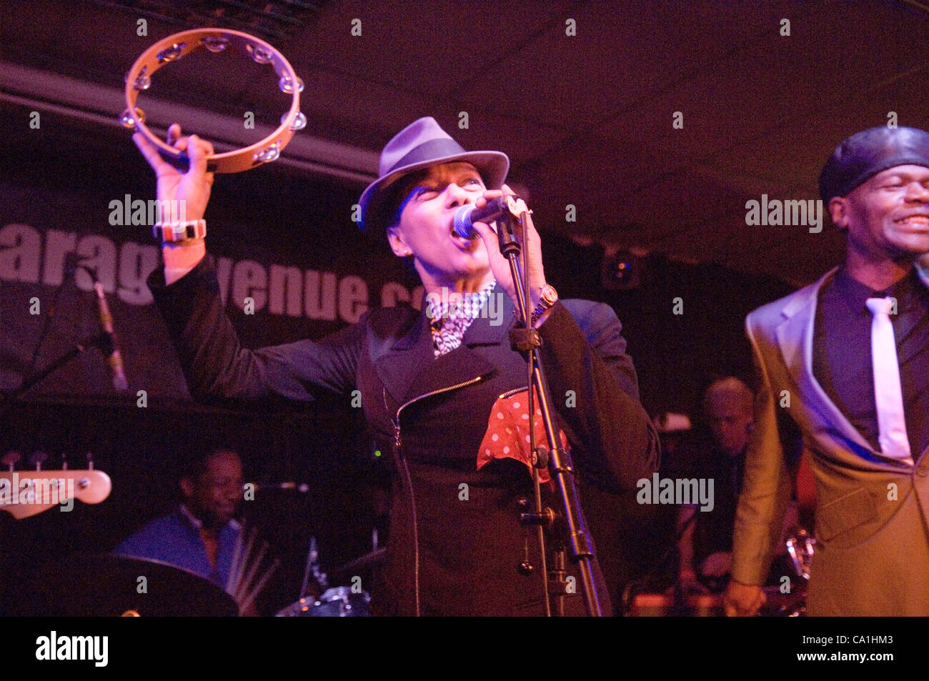 Pauline Black singing with The Selecter at The Garage in Swansea during ...