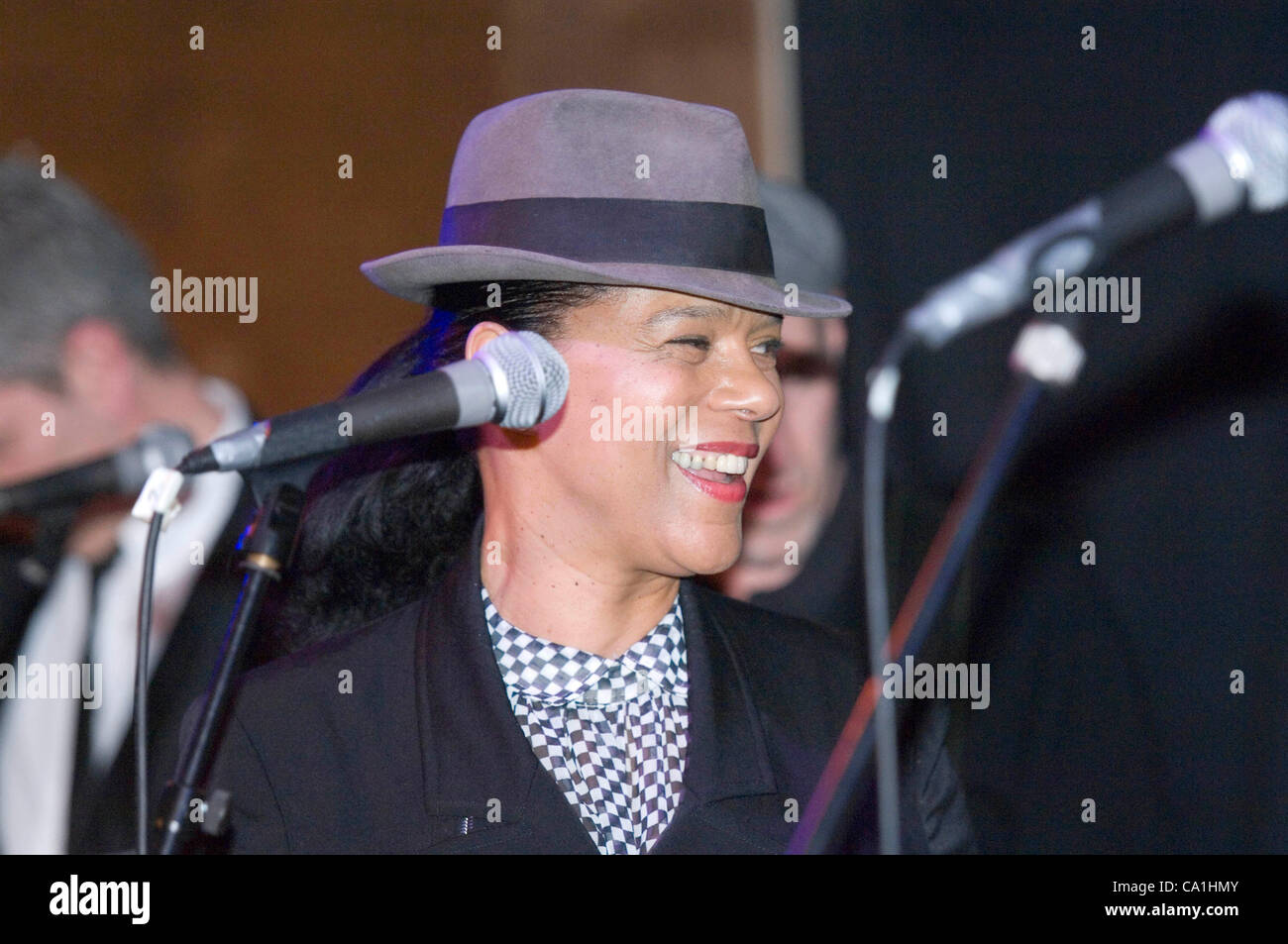 Pauline Black singing with The Selecter at The Garage in Swansea during ...