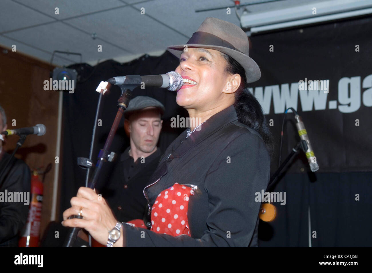 Pauline Black singing with The Selecter at The Garage in Swansea during ...