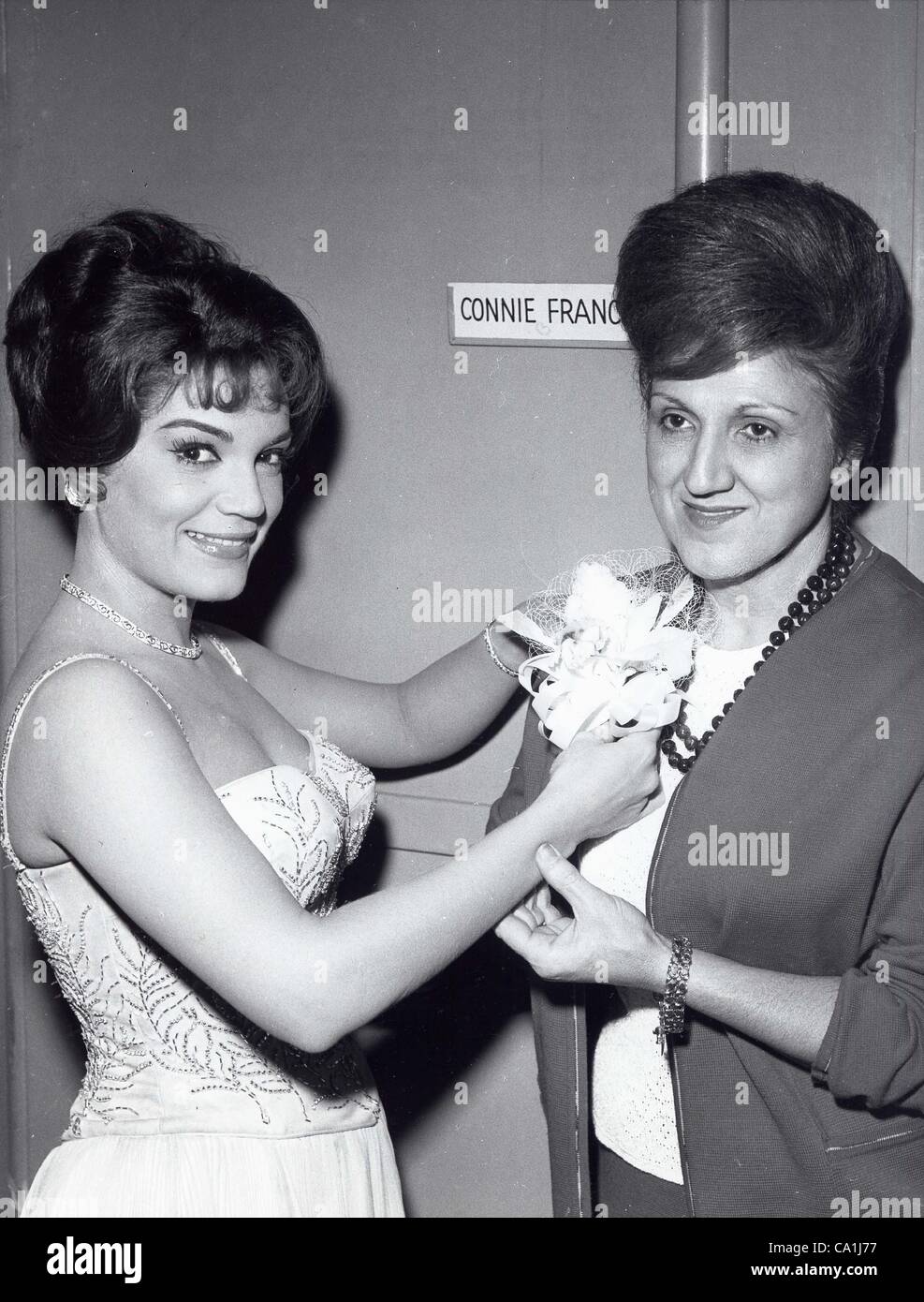CONNIE FRANCIS with her mother Mrs. George Franconero on the set of her ...