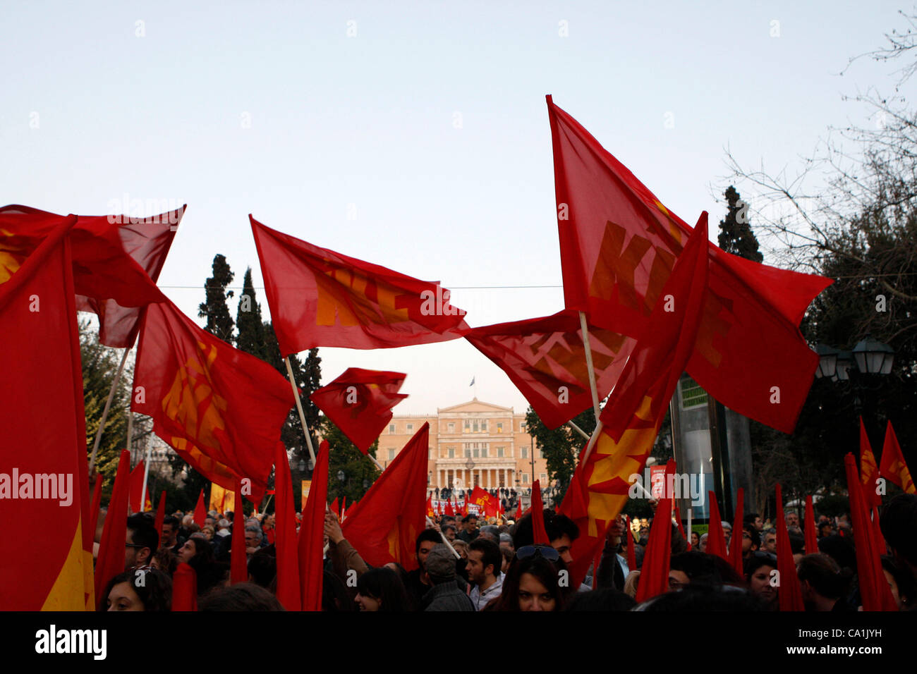March 20, 2012 - Athens, Greece - Members of the Greek Communist party ...