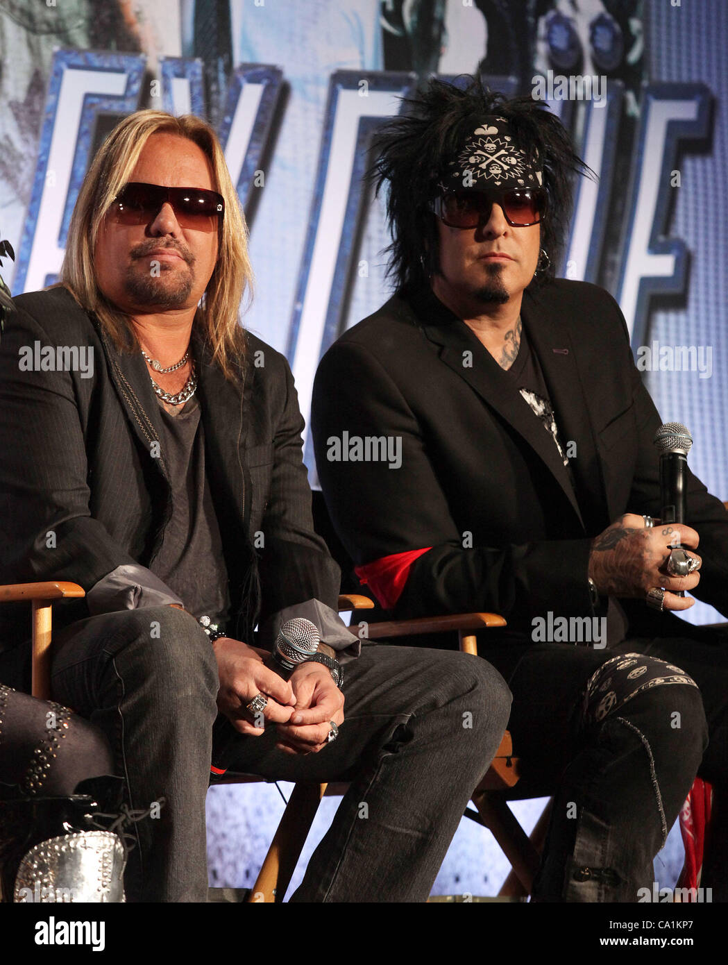 March 20, 2012 - Hollywood, California, U.S. - VINCE NEIL & NIKKI SIXX ...