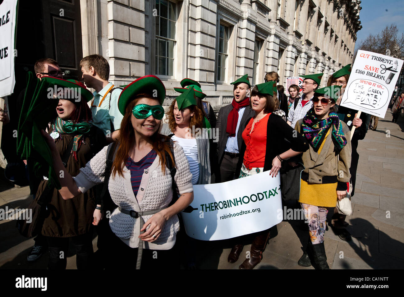 London, UK, 21/03/2012, Protesters attempting to recreate the 1980's ...