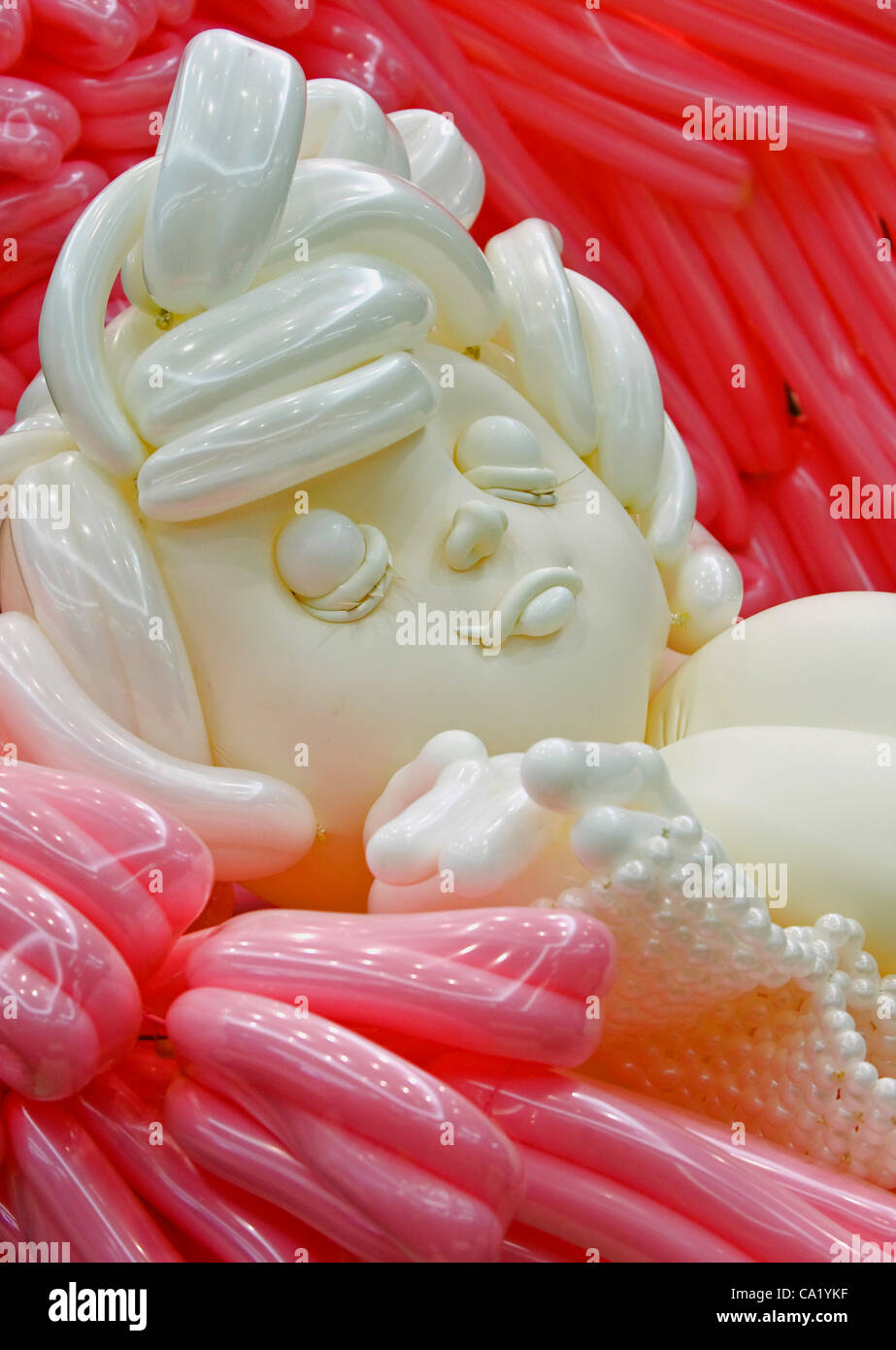 Dallas, Texas, US. Mar 21, 2012. Detail of the balloon sculpture 'Angel ...