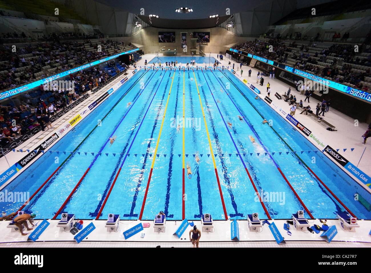 Aquatics Centre, MARCH 7, 2012 - Swimming : A general view inside of ...