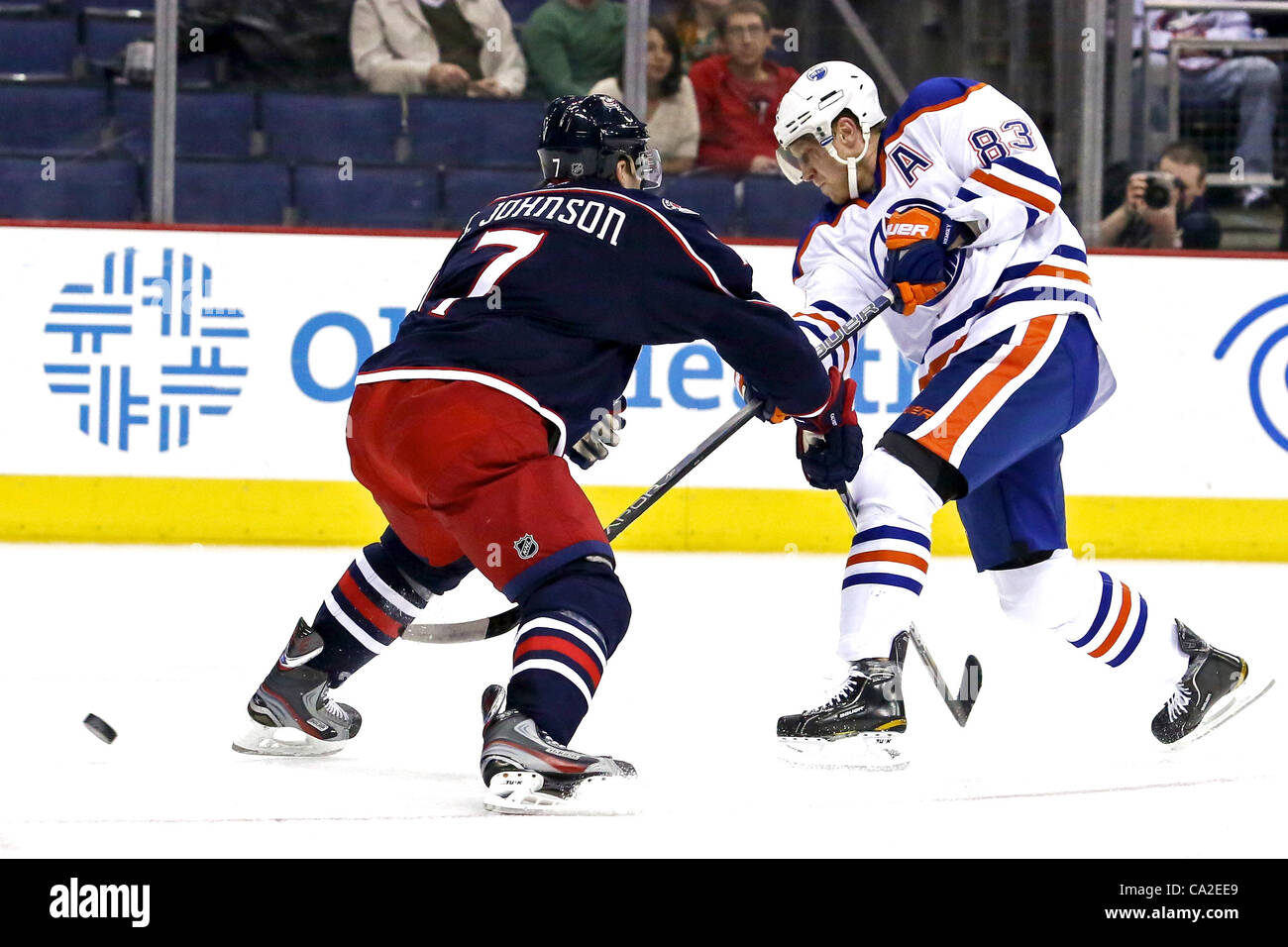 March 25, 2012 - Columbus, Ohio, U.S - Edmonton Oilers right wing Ales ...