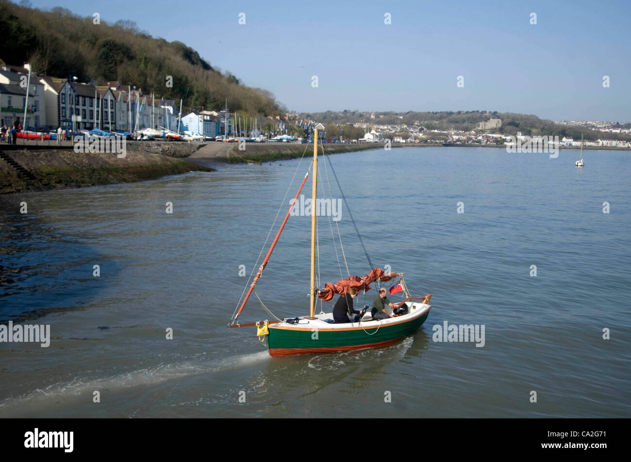 Swansea, Wales, UK, 26/03/2012 A traditional sailing boat making it's ...