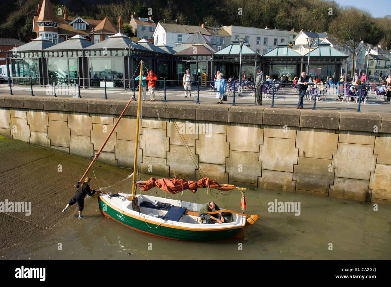 Swansea, Wales, UK, 26/03/2012 A traditional sailing boat making it's ...