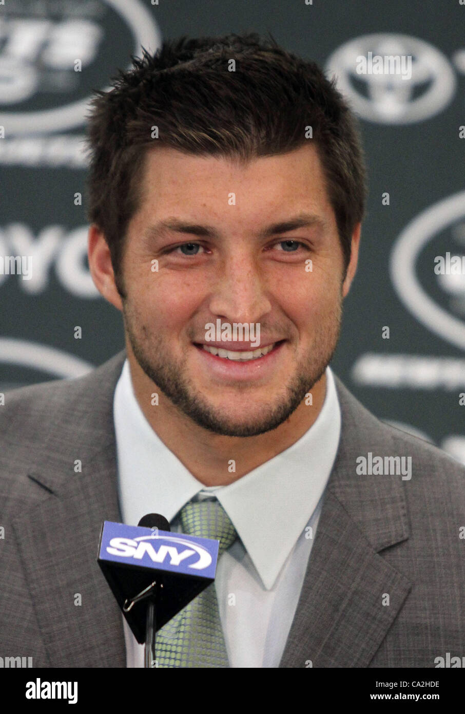 March 26, 2012 - Florham Park, New York, U.S. - Football player TIM ...