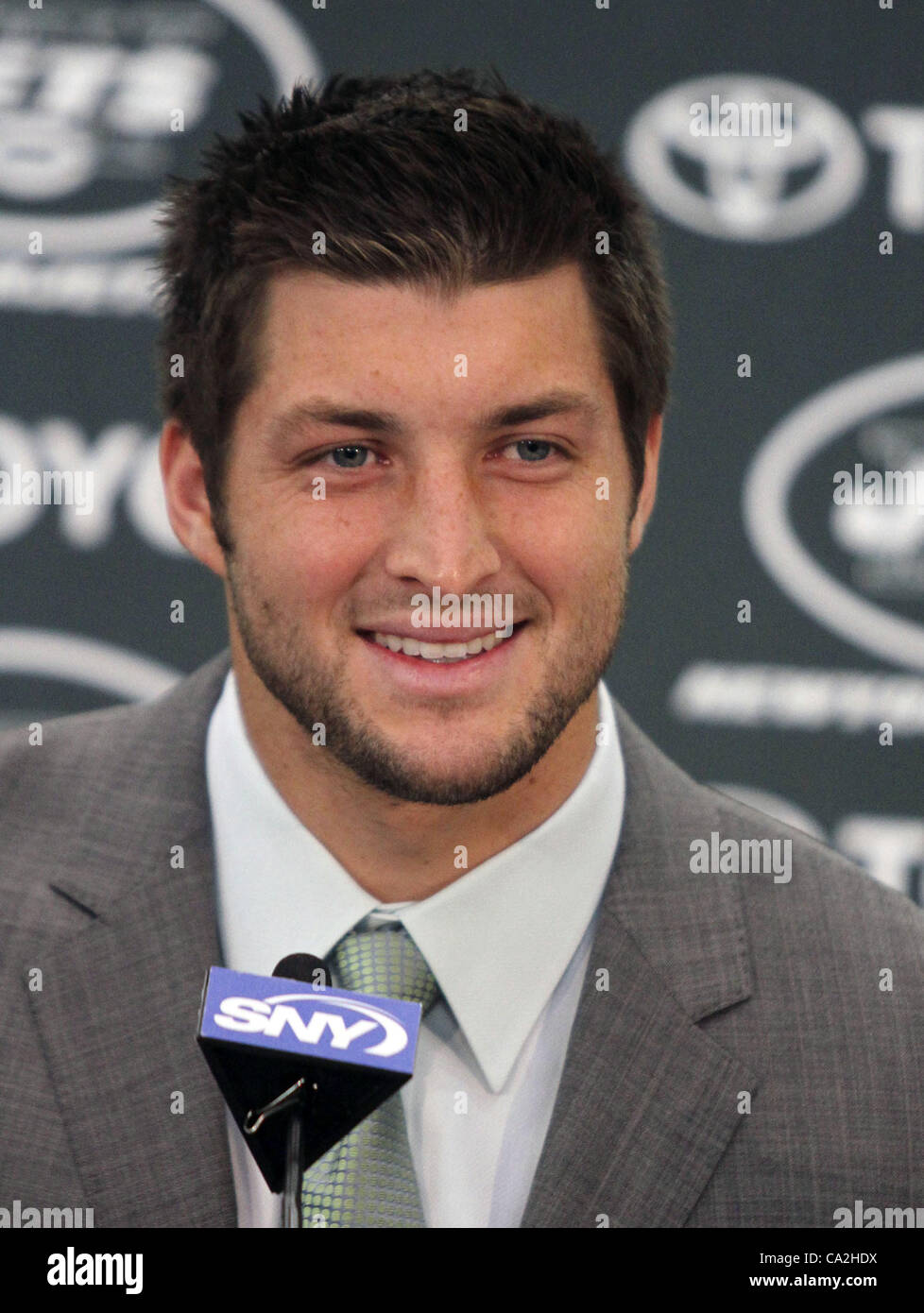 March 26, 2012 - Florham Park, New York, U.S. - Football player TIM ...