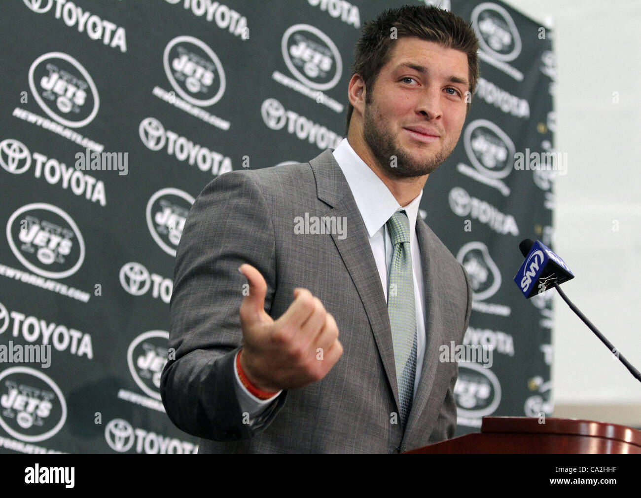 March 26, 2012 - Florham Park, New York, U.S. - Football player TIM ...