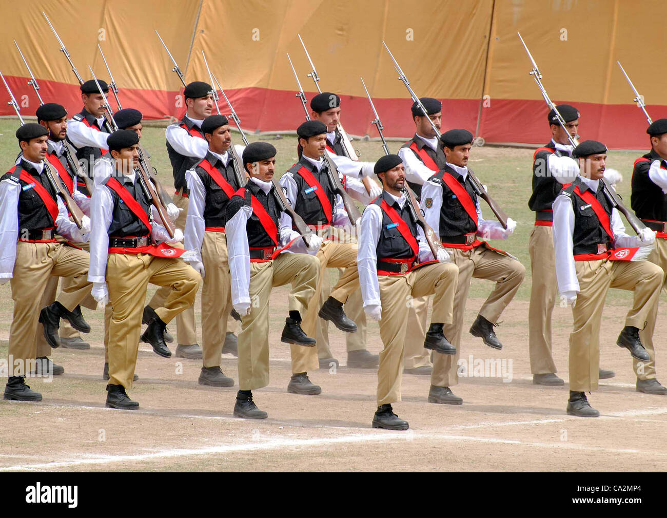 Traffic policemen take part in their passing out parade ceremony held ...