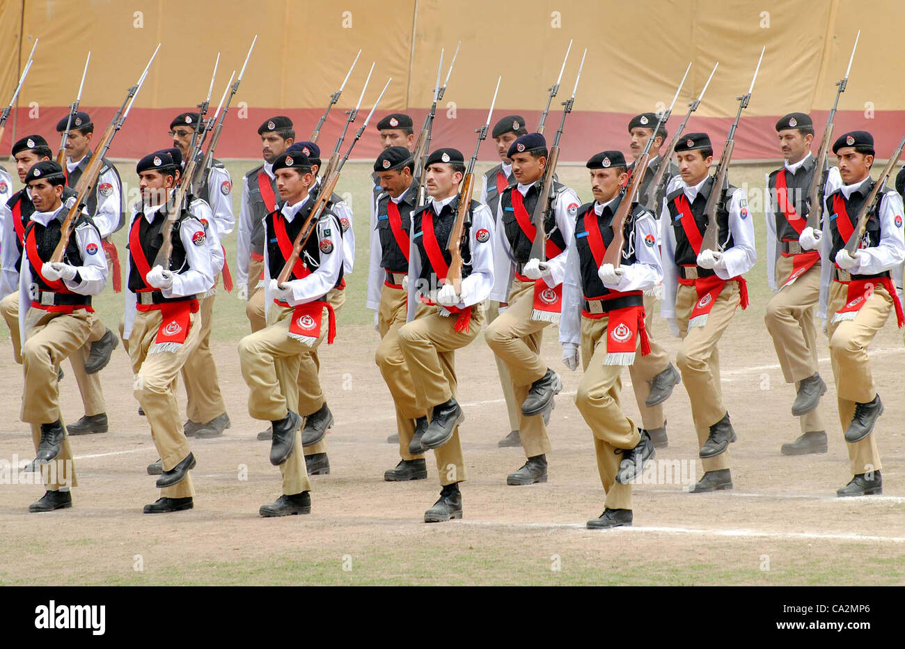 Traffic policemen take part in their passing out parade ceremony held ...