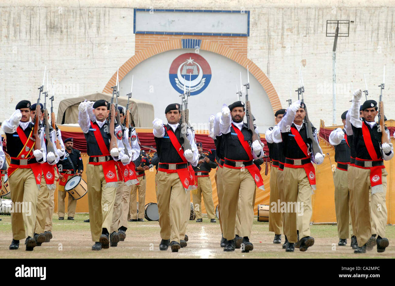 Traffic policemen take part in their passing out parade ceremony held ...